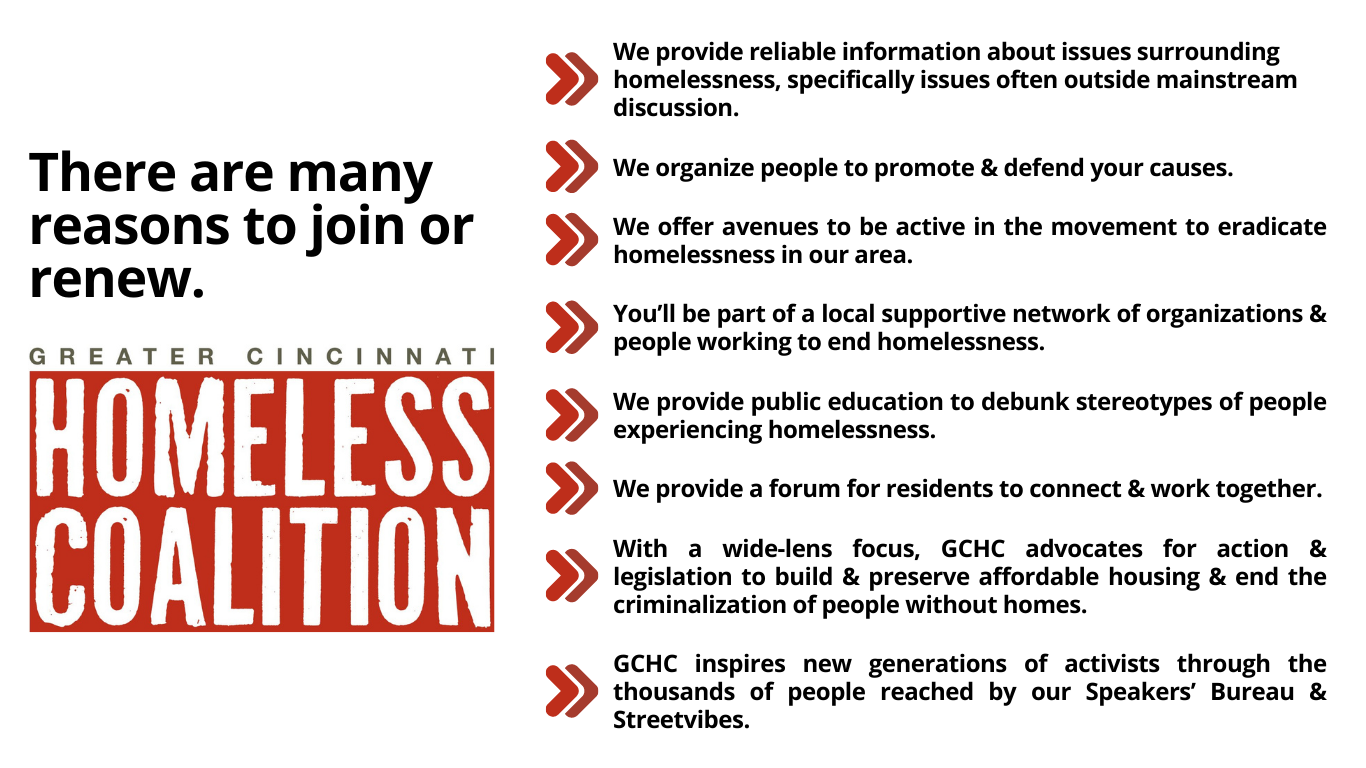 Become/Stay a Member – Greater Cincinnati Homeless Coalition